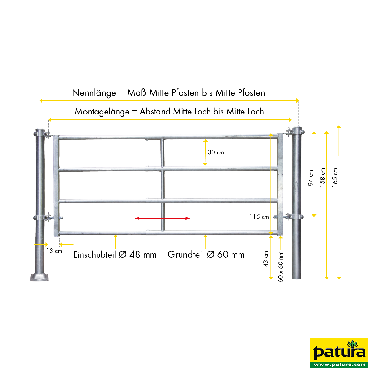 Panneau R4 (6/7), longueur de montage: 5,75 - 6,85 m Barrières herbage - AGZ000742627