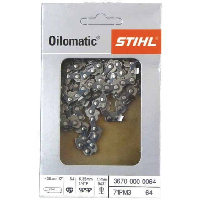 Chaine de tronconneuse 1/4" .043" (1.1 mm) 64 entraineurs origine stihl ...