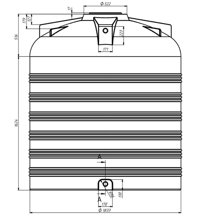 Cuve à eau 5000 litres (couleur Marbre) - récupération d'eau de pluie