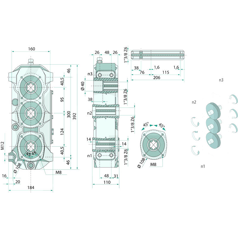 Boitier inverseur PDF multifonction motoréducté | Bondioli & Pavesi