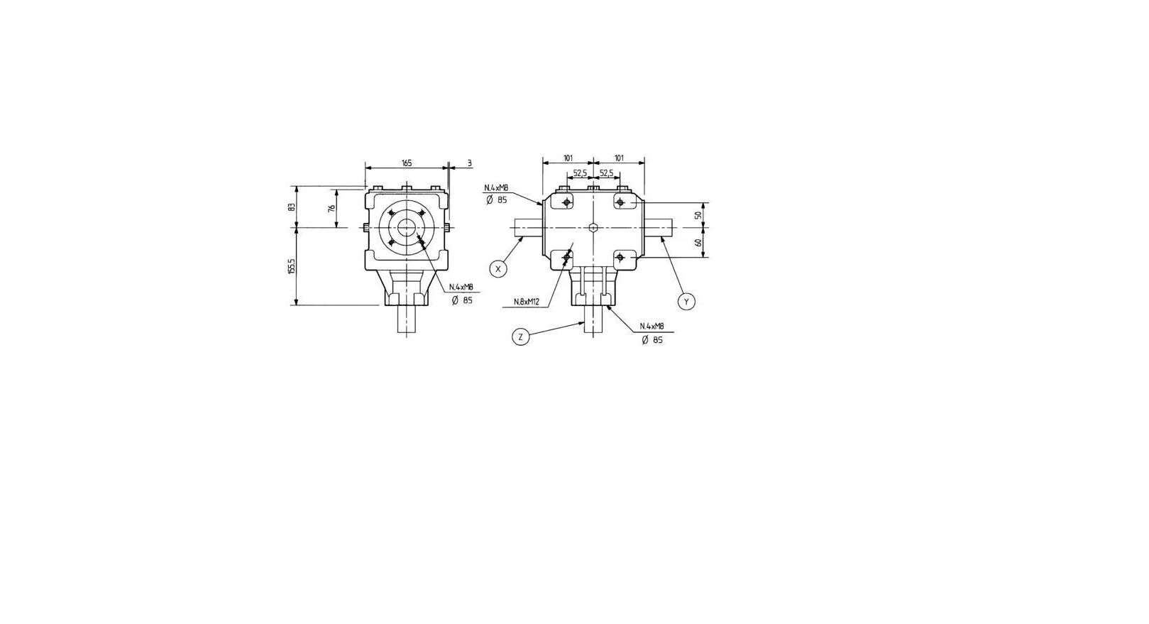 Boitier renvoi d'angle Comer T27A