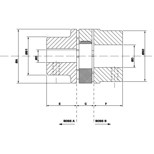 Moyeu accouplement Spidex A24 Ø22mm
