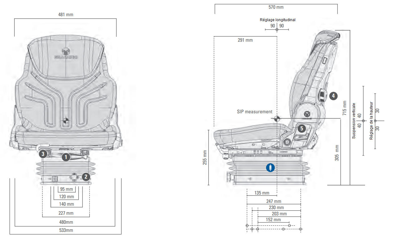 Siege tracteur Compacto Basic W Grammer MSG83/721