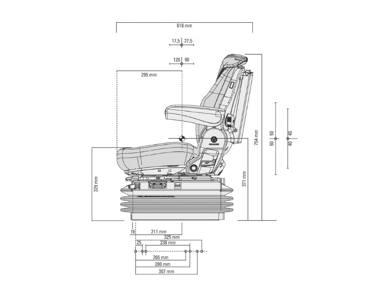 Siege tracteur Maximo L Grammer MSG95G/721