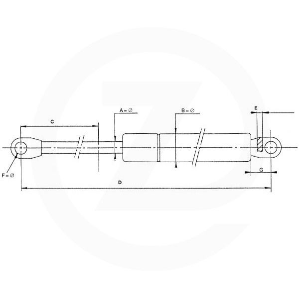 Vérin à gaz L600-150N Vérin - AGZ000531091