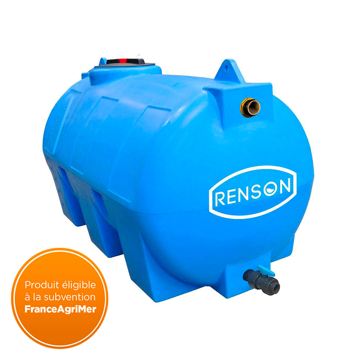 Cuve à eau 3000L horizontale bleu pré-équipée Cuve de stockage eau - AGZ000585427