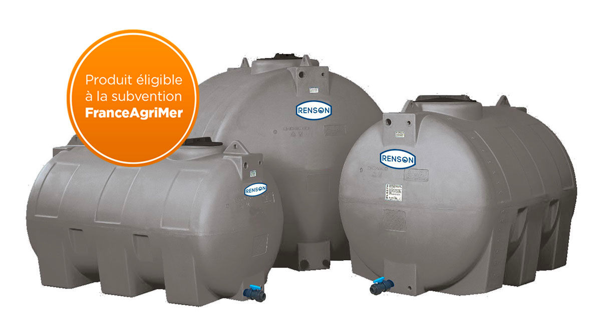 Cuve à eau 5000L horizontale gris pré-équipée Cuve de stockage eau ...