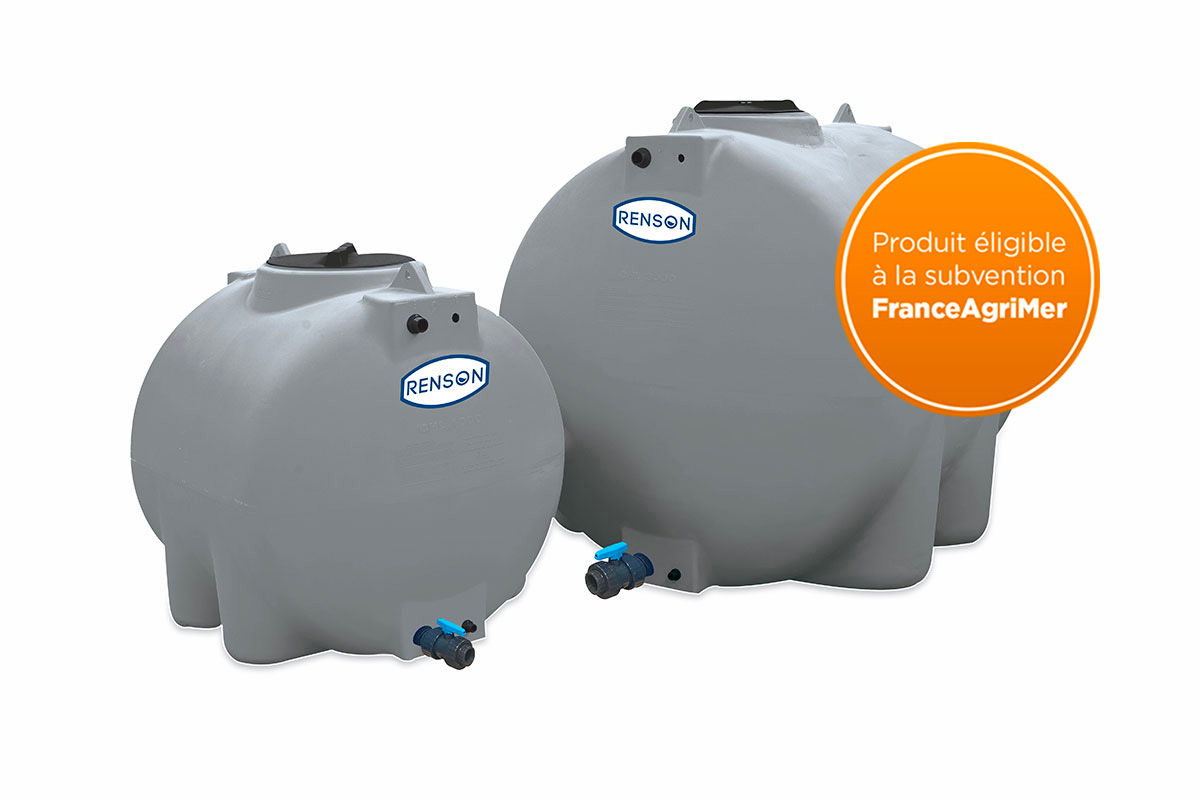 Cuve à eau 500L horizontale gris espace reduit pré-équipée Cuve de ...