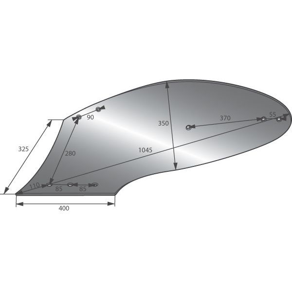 Versoir charrue Goizin cylindrique 15" droit Acier triplex 010524