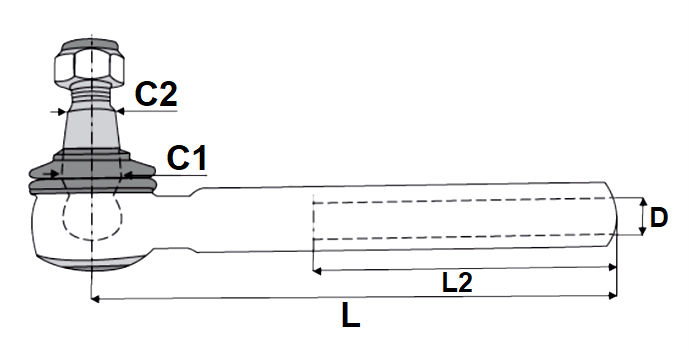 Rotule de direction + rotule axiale Steyr 87395856 adaptable