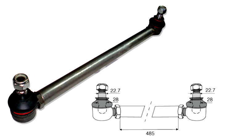 Barre de direction John Deere L485 mm Rotule et barre de direction ...