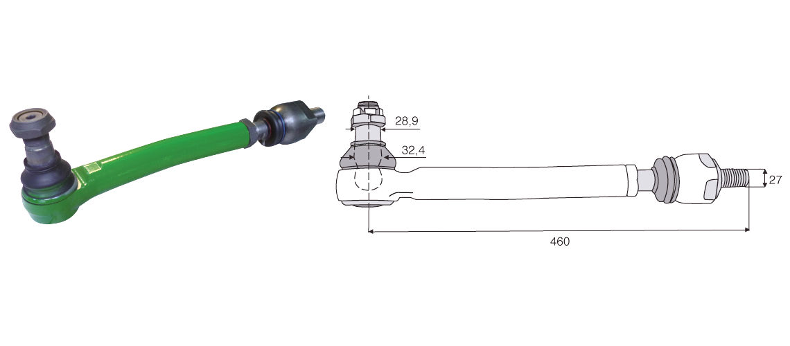 Rotule axiale de direction 2122462106 | DANA