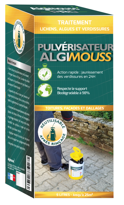ALGIMOUSS Pulvérisa 5 L - Traitement curatif et préventif toiture, mur ...
