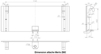 Attache à boulonner Merlo ZM2 pour LA Sonarol Attelage à boulonner ...