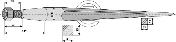 Dent de chargeur Howard avec écrou conique 71222035018, 476240 Adaptable